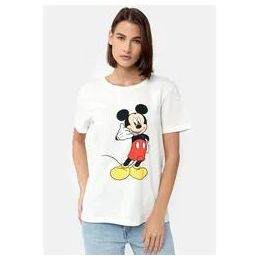 T-Shirt Recovered "Mickey Mouse Phone", Damen, Gr. L, beige (natur), 100% Baumwolle, bedruckt, normal, Rundhals, Shirts T-Shirt, mit niedlichem Frontprint