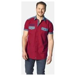 Kurzarmhemd Jan Vanderstorm "Kurzarmhemd HERKKO", Herren, Gr. 4XL, weit, rot, Obermaterial: 100% Baumwolle CO., comfort fit, Hemden