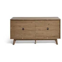 Sideboard Jahnke "WAVE SBS 145", braun (montana eiche), B:148cm H:76cm T:39,8cm, Holzwerkstoff, Sideboards, Sideboard, Retro-Stil, mit 2 Schiebet&uuml;ren, ca. 148 cm