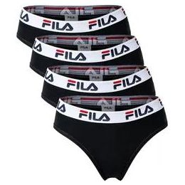 Slip Fila "Slip 4er Pack", Damen, Gr. XL, schwarz, Obermaterial: 95% Baumwolle CO. 5% Elasthan EL., Unterhosen Slip