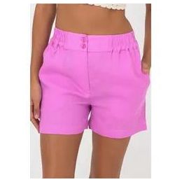 Shorts FRESHLIONS "Amara", Damen, Gr. S, EURO-Gr&ouml;&szlig;en, pink, 100% Leinen, unifarben, kurz, Hosen Shorts, im klassischen Design