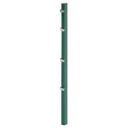 GAH Alberts Zaunpfosten ALBERTS, gr&uuml;n, B:6cm H:175cm T:4cm, Stahl, Zaunpfosten, 60x40 mm f&uuml;r Doppelstabmattenzaun, 175 cm, mit Klemmlaschenbefestigung