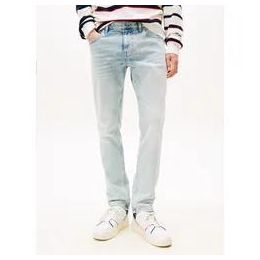 Tommy Hilfiger Slim-fit-Jeans TOMMY JEANS "Scanton Slim", Herren, Gr. 33, L&auml;nge 32, blau (denim ultra light), Denim/Jeans, Obermaterial: 99% Baumwolle, 1% Elasthan, slim fit lang, Jeans Slim-fit-Jeans, mit niedrigerer Leibh&ouml;he, 5-Pocket-Stil