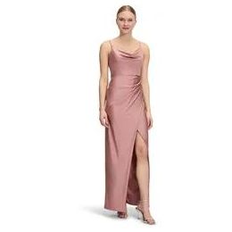 Abendkleid Vera Mont "Damen figurbetont", Damen, Gr. 40, Normalgr&ouml;&szlig;en, rosa (powder rosewood), Satin, Obermaterial: 81% Polyamid, 19% Elasthan; Besatz: 100% Polyamid; Futter: 100% Polyester, figurbetont lang, Wasserfallausschnitt, Kleider Abendkleid, Schlitz