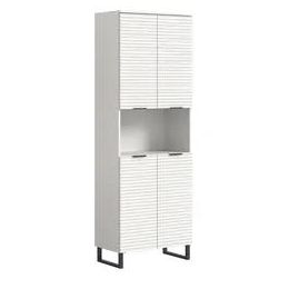 Hochschrank Welltime "Litica, H&ouml;he 193 cm, 4 T&uuml;ren, 2 Einlegeb&ouml;den, 1 offenes Fach", wei&szlig;, B:70cm H:193cm T:34cm, FSC-zertifizierter Holzwerkstoff, MDF, Schr&auml;nke, Hochschrank, Badschrank, Standschrank, Badezimmer, Bad-M&ouml;bel
