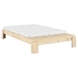 Stauraumbett KARUP DESIGN "Layers Bed Bench, Bettgestell mit Aufbewahrungsbank, mehrere Gr&ouml;&szlig;en", beige (natur), B:148cm H:36cm L:240cm, Betten, Stauraumbett, inkl. Lattenrost, excl. Matratze, FSC-zertifiziertes Massivholz