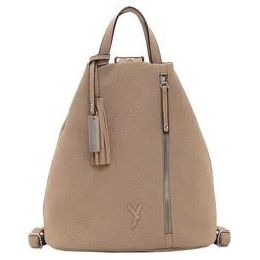 Rucksack SURI FREY "Rucksack SFY Romy", Damen, Gr. B/H/T: 30cm x 33cm x 18cm, beige (sand 420), Obermaterial: 60% Polyurethan PU. 40% Polyester PES., Rucks&auml;cke Rucksack