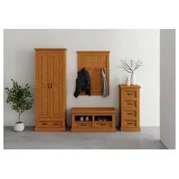 Garderobenschrank OTTO HOME "Selma", beige (natur gebeizt, gewachst), B:70cm H:185cm T:40cm, Massivholz, Schr&auml;nke, Garderobenschrank