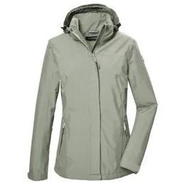 Outdoorjacke Killtec "KOS 26 WMN JCKT", Damen, Gr. 40, grau (graugr&uuml;n), Obermaterial: 100% Polyester;Futter: 100% Polyester, Jacken Outdoorjacke, Funktionsjacke: wasser- und winddicht, atmungsaktiv, abnehmbare Kapuze