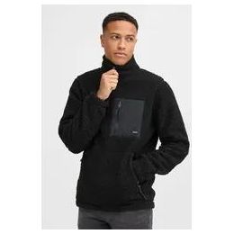 Fleecejacke Blend "BHTotto", Herren, Gr. XL, schwarz, 100% Polyester, unifarben, Basic, normal normal, normaler offener Saum, Jacken Fleecejacke, L&auml;ssiger Troyer in Teddy-Optik
