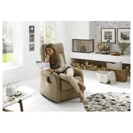 Sessel Hukla "HU-RV15025", beige (deluxe mandel), B:78cm H:108cm T:90cm, Sessel, Funktionssessel Sessel mit Aufstehhilfe Polstersessel, Wahlweise 1- oder 2-motorische Verstellung, inkl. Aufstehhilfe