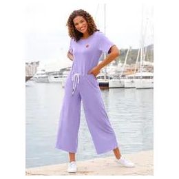Jumpsuit Casual Looks, Damen, Gr. 52, Normalgr&ouml;&szlig;en, lila (lavendel), 95% Viskose, 5% Elasthan, unifarben, lang, Overalls Jumpsuit