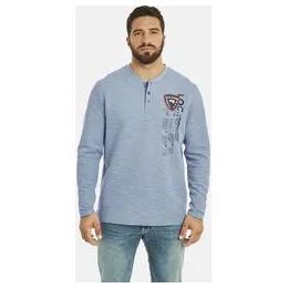 Sweatshirt Jan Vanderstorm "Sweatshirt REGINALD", Herren, Gr. 6XL, blau (hellblau melange), Obermaterial: 100% Baumwolle CO., Shirts Sweatshirt