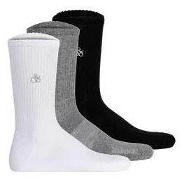 Scotch & Soda Kurzsocken SCOTCH & SODA "Socken 1/2 TERRY COTTON CREW 3er Pack", Herren, Gr. 41-46, bunt (schwarz, wei&szlig;, grau), Obermaterial: 75% Baumwolle CO(Bio). 22% Polyamid PA. 3% Elasthan EL., Socken