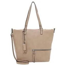 Shopper Tamaris "Shopper TAS Nele", Damen, Gr. B/H/T: 43cm x 32cm x 16cm 0, beige (taupe 900), Polyurethan, Taschen Shopper