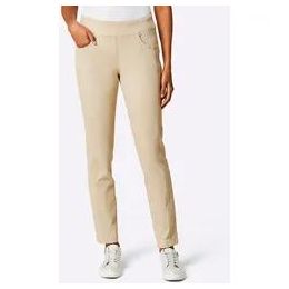 Schlupfjeans Ascari, Damen, Gr. 25, Kurzgr&ouml;&szlig;en, beige (sand), 54% Baumwolle, 37% Lyocell, 6% Elastomultiester, 3% Elasthan, unifarben, lang, Jeans Schlupfjeans