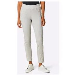 Schlupfjeans Ascari, Damen, Gr. 25, Kurzgr&ouml;&szlig;en, grau (hellgrau), 54% Baumwolle, 37% Lyocell, 6% Elastomultiester, 3% Elasthan, unifarben, lang, Jeans Schlupfjeans