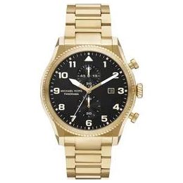 Chronograph Michael Kors "PANORAMA", gelbgoldfarben, Armbanduhren, Herren, Chronograph, Quarzuhr, Armbanduhr, Herrenuhr, Edelstahlarmband, analog, Tag