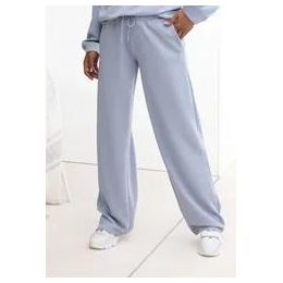 Loungehose Copenhagen Studios, Damen, Gr. 44/46, N-Gr, blau (hellblau), Sweatware, Obermaterial: 54% Modal, 40% Polyester, 6% Elasthan, unifarben, bequem lang, Hosen Loungehose, extra softes Material