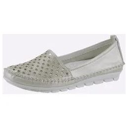 Slipper Gemini, Damen, Gr. 36, silber (silberfarben), Glattleder, Schuhe Slipper