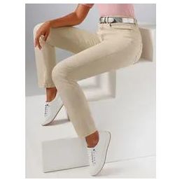 5-Pocket-Jeans Ascari, Damen, Gr. 50, Normalgr&ouml;&szlig;en, beige (sand), 54% Baumwolle, 37% Lyocell, 6% Elastomultiester, 3% Elasthan, unifarben, lang, Jeans 5-Pocket-Jeans