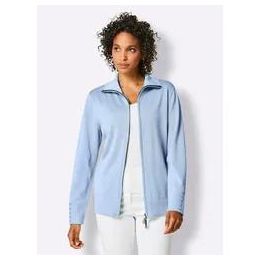 CR&Eacute;ATION L Strickjacke CREATION L PREMIUM, Damen, Gr. 36, blau (eisblau), 97% Baumwolle, 2% Polyamid, 1% Polyester, unifarben, Strickjacken Strickjacke