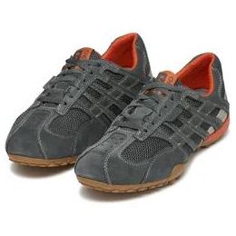 Schn&uuml;rschuh Geox "U SNAKE ORIGINAL", Herren, Gr. 48, grau, Leder, Textil, Schuhe Schn&uuml;rschuh, Schn&uuml;rschuh, Freizeitschuh, Trekking Sneaker mit Lederinnensohle