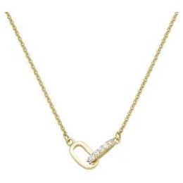 Collier Luigi Merano "Mittelteil mit Brillanten, Gold 585", gold, Halsketten, Herren, 45cm, Gelbgold 585, Collier