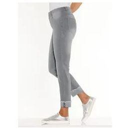 7/8-Jeans Classic Basics, Damen, Gr. 46, Normalgr&ouml;&szlig;en, blau (light grau, denim), 81% Baumwolle, 17% Polyester, 2% Elasthan, unifarben, 7/8-L&auml;nge, Jeans