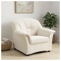 Sessel DOMO collection "Flores", beige (creme), B:92cm H:84cm T:82cm, 100% Polyester, Sessel, Sessel, wahlweise mit Federkern (nicht bei Microfaser PRIMABELLE-Struktur)