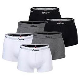 Boxershorts s.Oliver "Boxershort 6er Pack", Herren, Gr. L, bunt (grau, schwarz, wei&szlig;), Obermaterial: 92% Baumwolle CO. 8% Elasthan EL., Unterhosen