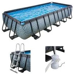 Framepool EXIT, grau, B:250cm H:100cm L:540cm, Schwimmbecken, LxBxH: 540x250x100 cm, inkl. Filterpumpe und Sicherheitsleiter