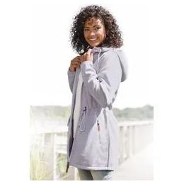 Strickfleecejacke Lascana, Damen, Gr. 32/34, lila, Strick, Obermaterial: 100% Polyester, unifarben, Jacken, mit Kapuze
