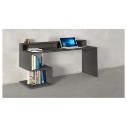 Schreibtisch Home Affaire "Esse, modernes Design", grau (schieferfarben, schieferfarben), B:180cm H:92,5cm T:60cm, Tische, Schreibtisch, in verschiedenen Breiten, mit und ohne Monitoraufsatz, Made in Italy