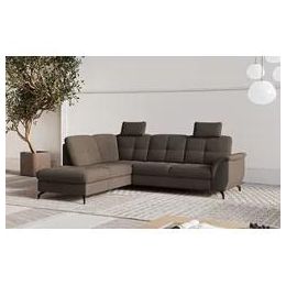 Sit & More Ecksofa SIT & MORE "Zora", braun (espresso), B:244cm H:92cm T:212cm, 90% Polyester 10% Polyamid, Sofas, Ecksofa, wahlweise mit Bettfunktion und Bettkasten