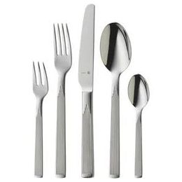 Besteck-Set WMF "Art Deco", grau (edelstahl), 66 Stk., Cromargan Edelstahl Rostfrei, Essbesteck-Sets, ergonomisch, Cromargan protect