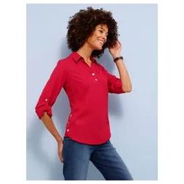 Schlupfbluse Classic Basics, Damen, Gr. 46, rot, 100% Polyester, unifarben, Blusen Schlupfbluse