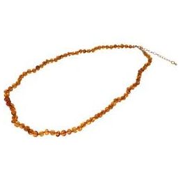 Collier Firetti "Schmuck Geschenk Messing Halsschmuck Halskette Edelstein", bunt (gelbgoldfarben, cognac), Halsketten, Damen, Messing, L: 65 B: 6mm, Collier, Made in Germany - mit Bernstein, B:6mm