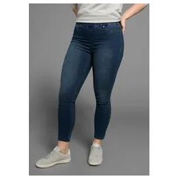 Skinny-fit-Jeans Arizona "Ultra Stretch - Curve Collection", Damen, Gr. 46, N-Gr, blau (dk blau used), Denim/Jeans, Obermaterial: 66% Baumwolle, 30% Polyester, 4% Elasthan, Basic, skinny fit kn&ouml;chellang, Jeans, High Waist