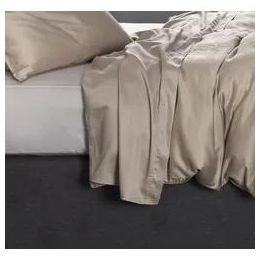 Bettlaken ZO HOME "Satinado", beige (forest, sand), B:270cm L:290cm, Mako-Satin, Obermaterial: 100% Baumwolle, Bettlaken, Bettlaken, Laken aus 100% Baumwolle, hochwertiges Mako-Satin, Betttuch ab 90x200