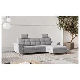 Sit & More Ecksofa SIT & MORE "Zora", grau (hellgrau), B:262cm H:92cm T:164cm, 95% Polyester 5% Polyamid, Sofas, Ecksofa, wahlweise mit Schlaffunktion und Bettkasten