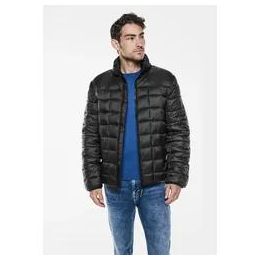 Steppjacke Street One MEN, Herren, Gr. M (40), schwarz (midnight schwarz), Stoff, 100% Nylon, unifarben, normal normal, hoch geschlossener Ausschnitt, B&uuml;ndchen, Jacken Steppjacke, mit Stehkragen
