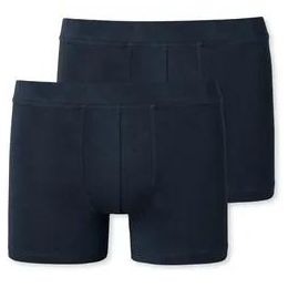 Boxershorts Schiesser "Boxershort 2er Pack", Jungen, Gr. 164, blau (dunkelblau), Obermaterial: 95% Baumwolle CO. 5% Elasthan EL., Unterhosen