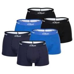Boxershorts s.Oliver "Boxershort 6er Pack", Herren, Gr. L, blau, Obermaterial: 92% Baumwolle CO. 8% Elasthan EL., Unterhosen