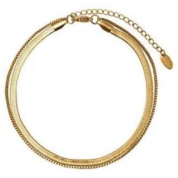 Armband Firetti "Schmuck Geschenk Edelstahl Armkette, auch als Fu&szlig;kette tragbar", gold (gelbgoldfarben), Armb&auml;nder, Damen, 25cm, Edelstahl, Armband, Made in Germany