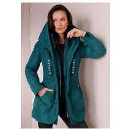 Daunenjacke CREATION L PREMIUM, Damen, Gr. 46, blau (petrol), 100% Polyester, F&uuml;llung:90% Daunen, 10% Federn, unifarben, Jacken Daunenjacke
