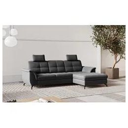 Sit & More Ecksofa SIT & MORE "Zora", grau (dunkelgrau), B:262cm H:92cm T:164cm, 95% Polyester 5% Polyamid, Sofas, Ecksofa, wahlweise mit Schlaffunktion und Bettkasten