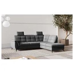 Sit & More Ecksofa SIT & MORE "Zora", grau (dunkelgrau), B:244cm H:92cm T:212cm, 95% Polyester 5% Polyamid, Sofas, Ecksofa, wahlweise mit Schlaffunktion und Bettkasten