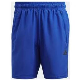 Shorts Adidas PERFORMANCE "TR-ES WV SHO", Herren, Gr. M, Lang, blau (lucid blau, schwarz), Obermaterial: 100% Polyester, clean, Hosen Shorts, Essentials Woven Trainingsshorts