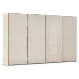 Schwebet&uuml;renschrank Rauch "Kleiderschrank Schrank Garderobe Schlafzimmerschrank SCALE-DUO", beige (champagner, glas champagner, griffleisten chrom), B:360cm H:223cm T:68cm, Holzwerkstoff, Schr&auml;nke, Schwebet&uuml;renschrank, edle zweigeteilte T&uuml;ren Glas-Front mit 3 Zierleisten MADE IN GERMANY